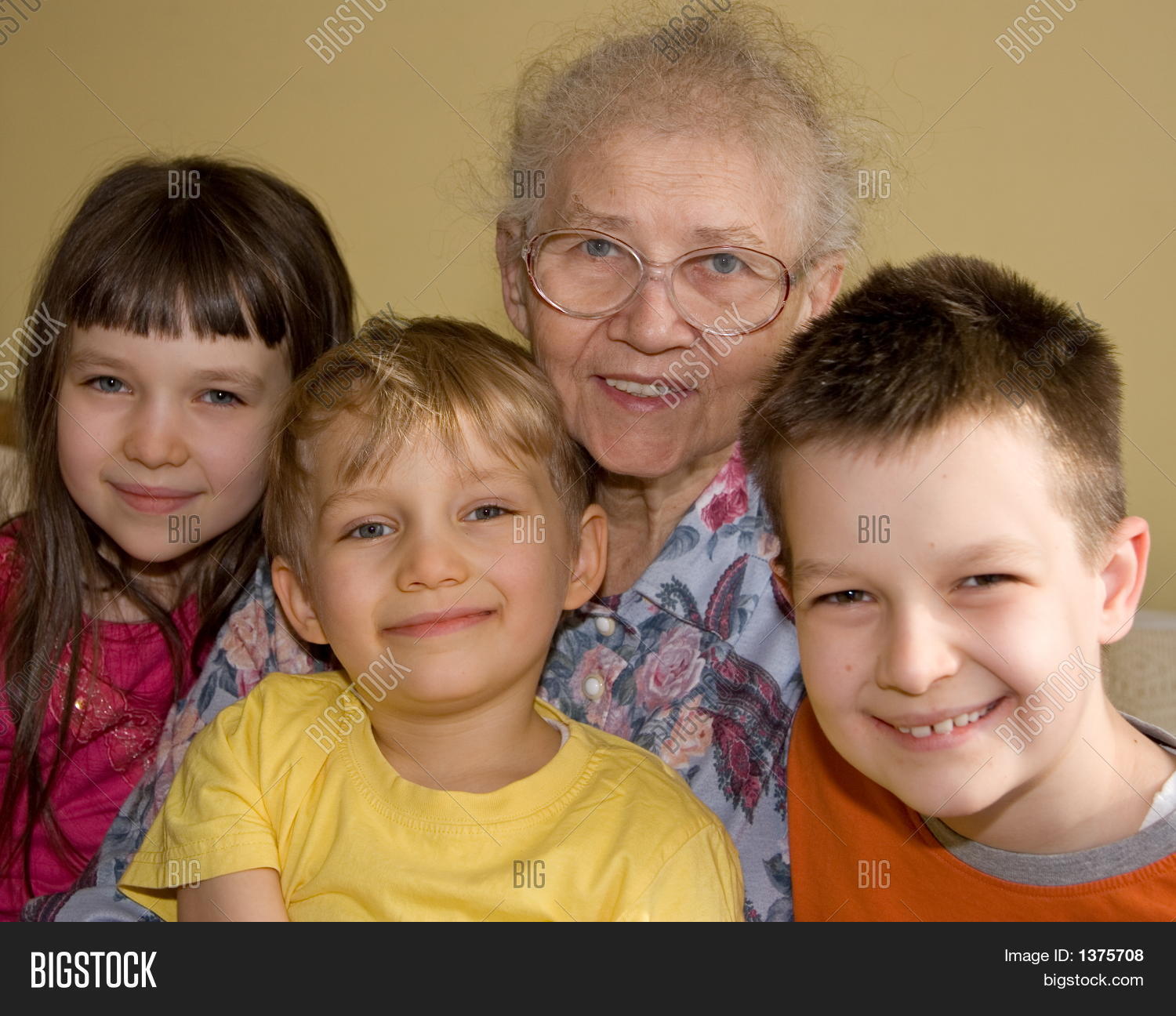 Three Kids Grandmother Image & Photo (Free Trial) | Bigstock