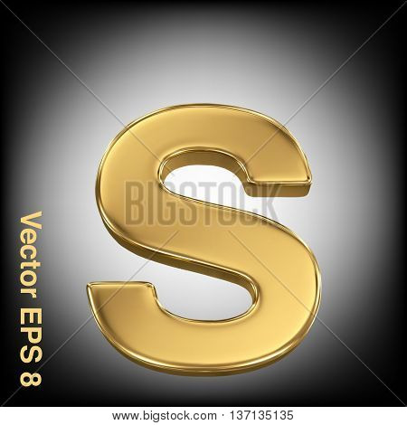 Vector Letter S Gold Vector & Photo (Free Trial) | Bigstock