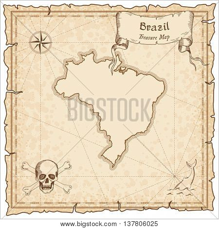 Brazil Old Pirate Map Vector & Photo (Free Trial) | Bigstock