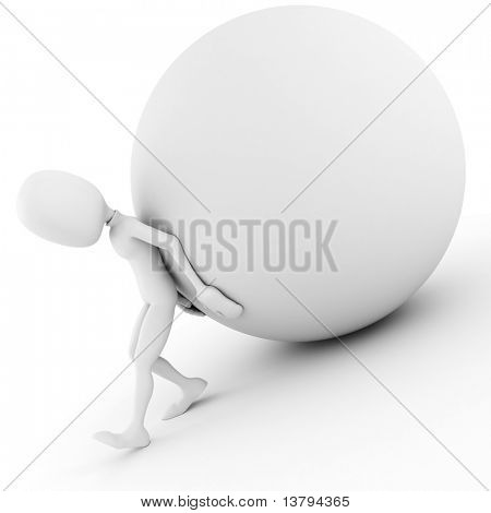 3d Man Pushing Ball Image & Photo (Free Trial) | Bigstock