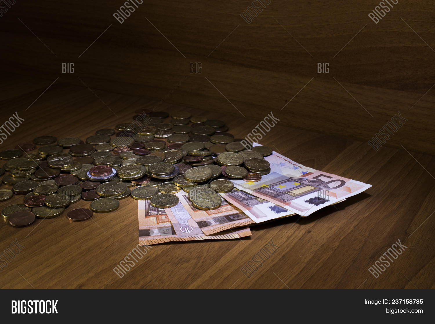 Euro Coins On Table Image & Photo (Free Trial) | Bigstock