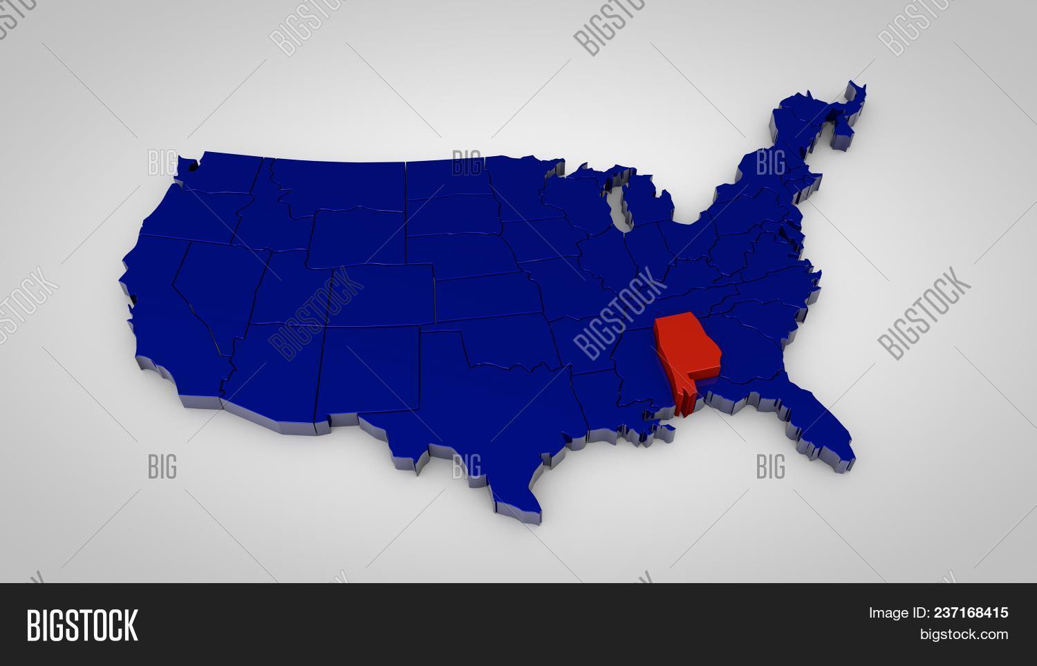 Usa Map Alabama Map Image & Photo (Free Trial) | Bigstock