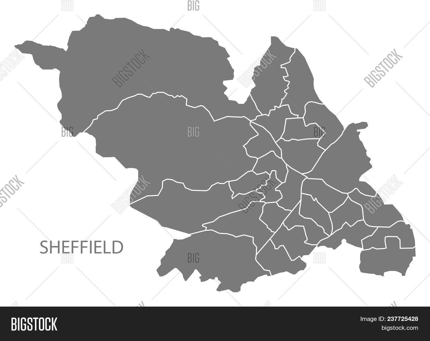 Sheffield City Map Image & Photo (Free Trial) | Bigstock