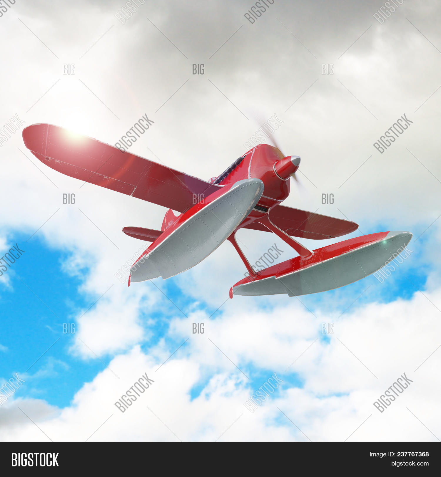 Red Seaplane Against Image & Photo (Free Trial) | Bigstock