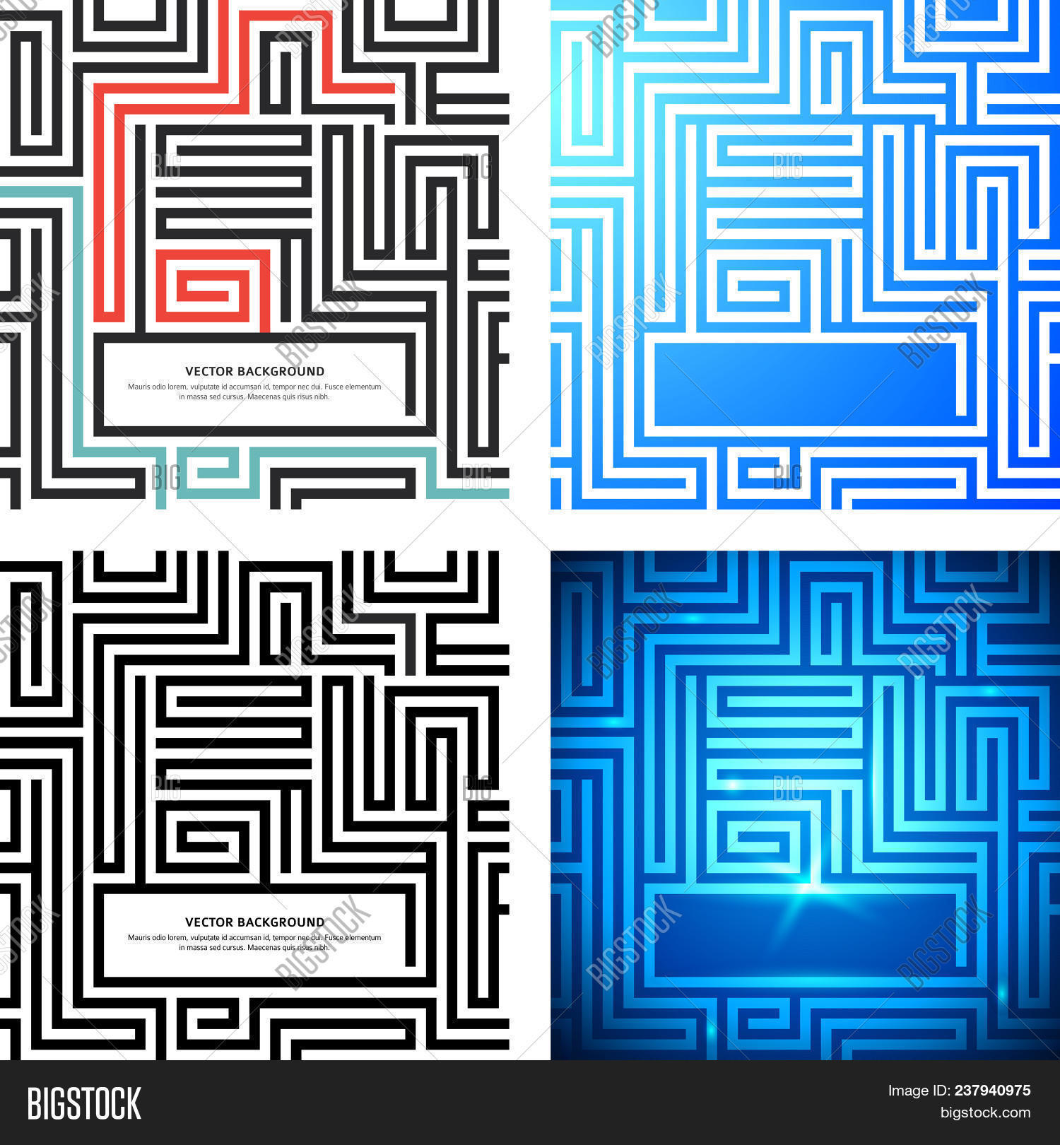 Set Maze Texture Vector & Photo (Free Trial) | Bigstock