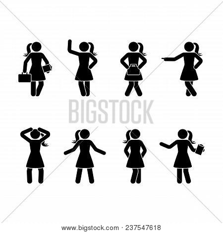 Stick Figure Women Vector & Photo (Free Trial) | Bigstock