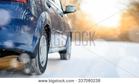 Blue Car Moving Fast Image & Photo (Free Trial) | Bigstock