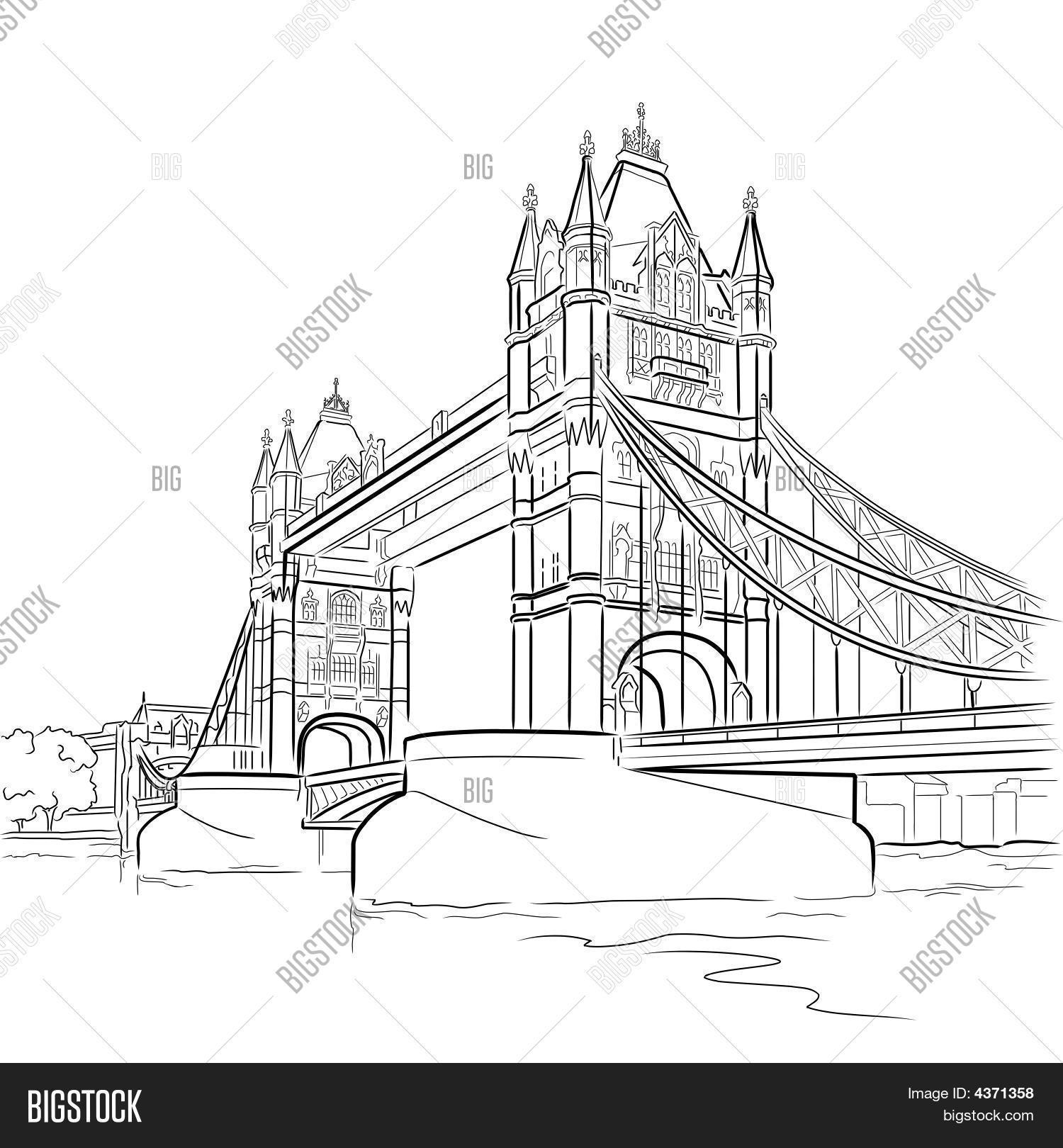 Drawing Tower Bridge Vector & Photo (Free Trial) | Bigstock