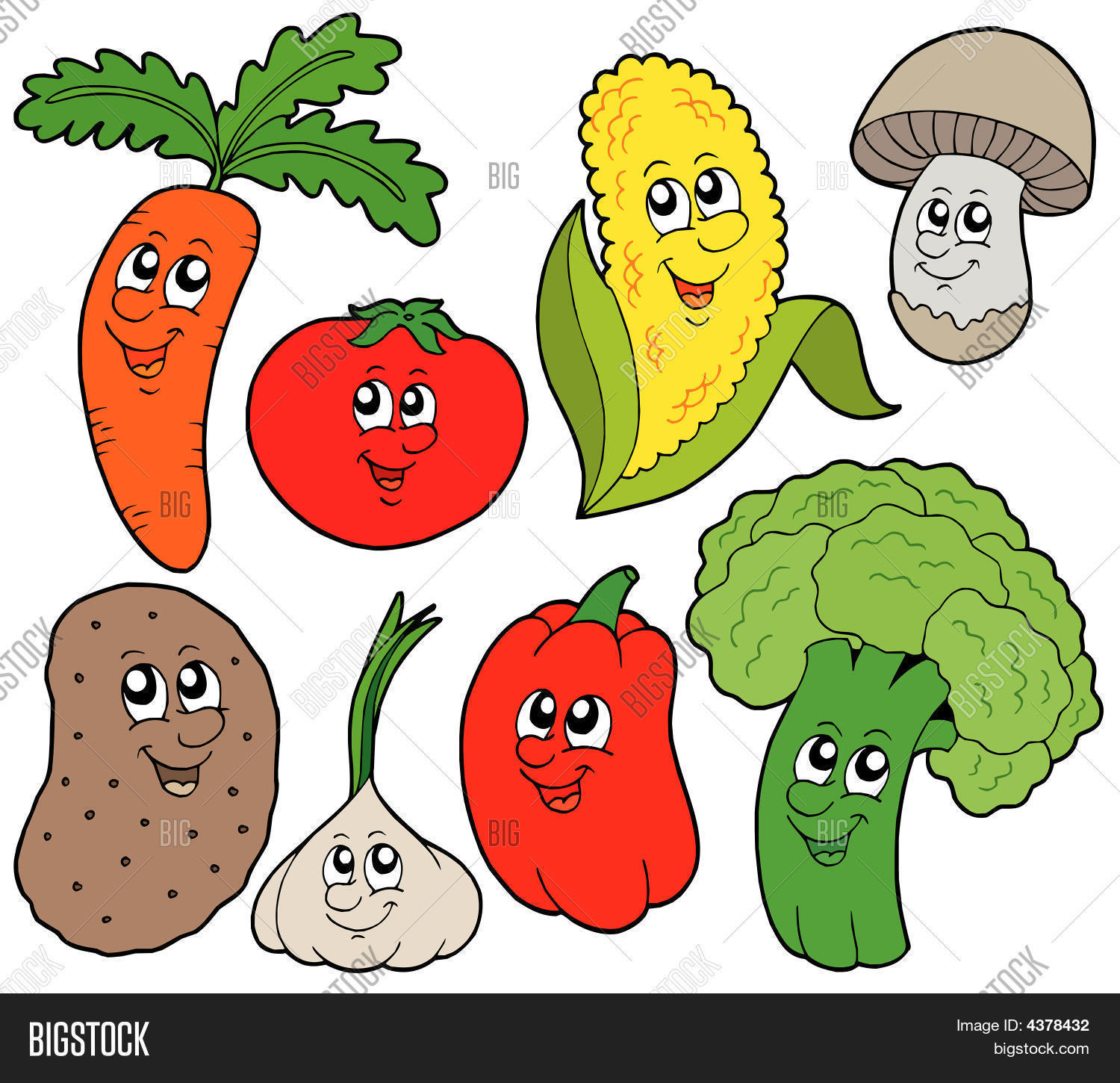 Cartoon Vegetable Vector & Photo (Free Trial) | Bigstock