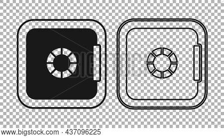 Black Safe Icon Isolated On Transparent Background. The Door Safe A ...
