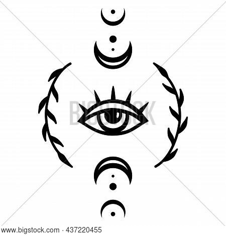 Boho Evil Eye Moon Vector & Photo (Free Trial) | Bigstock