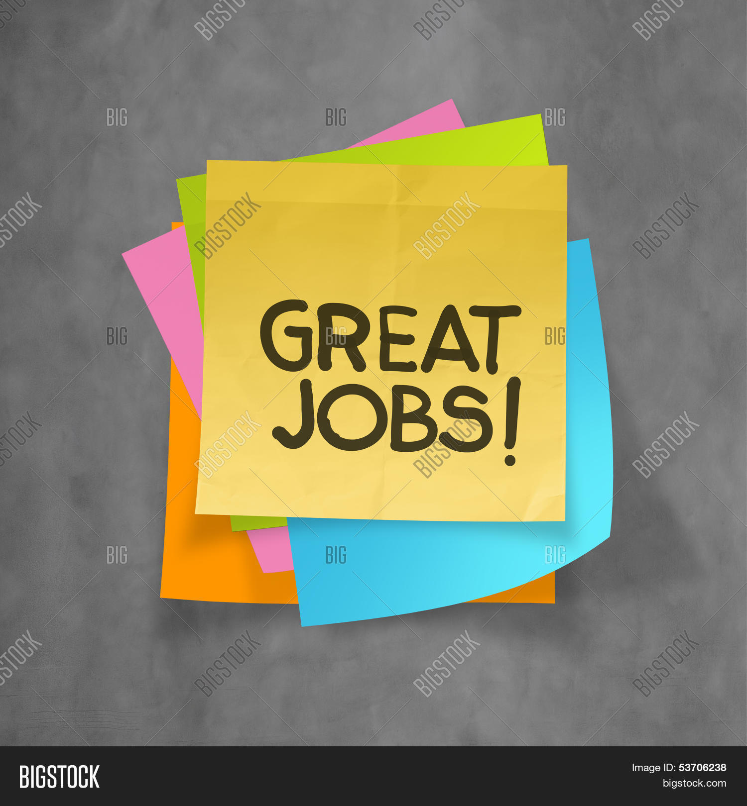 Great Job Sticky Notes Image & Photo (Free Trial) | Bigstock