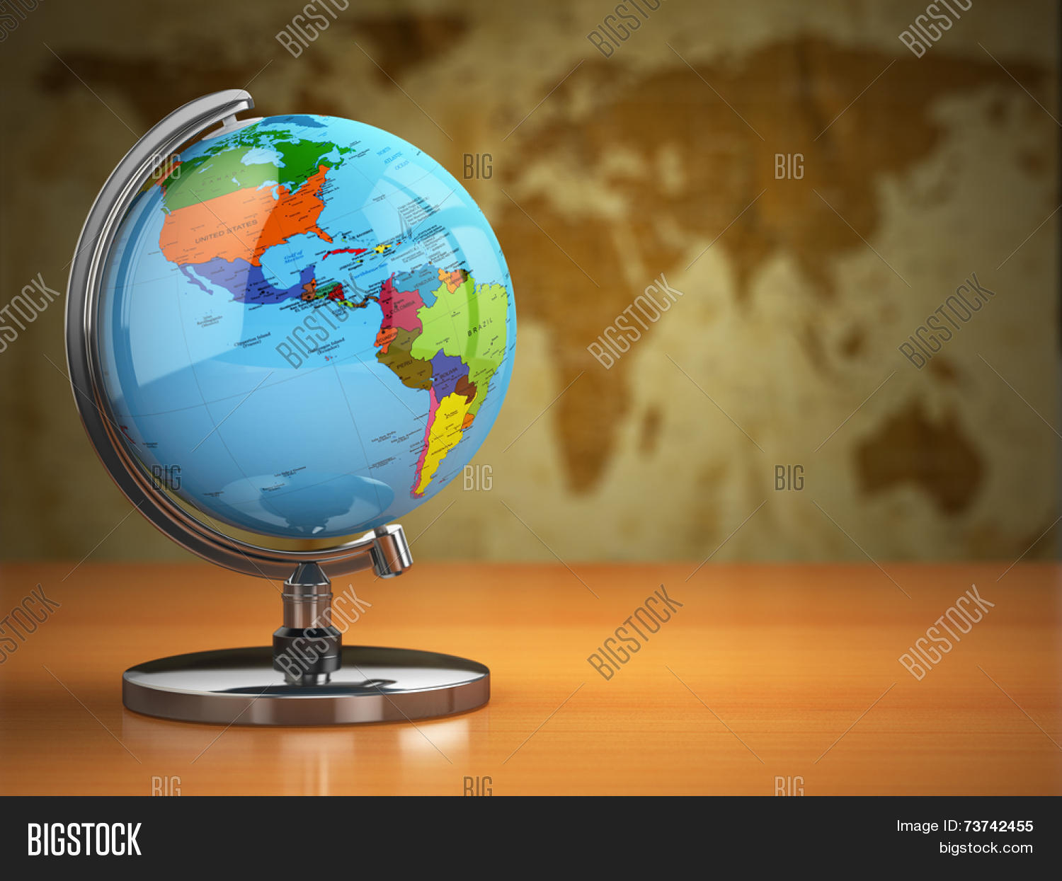 Globe Political Map On Image & Photo (Free Trial) | Bigstock