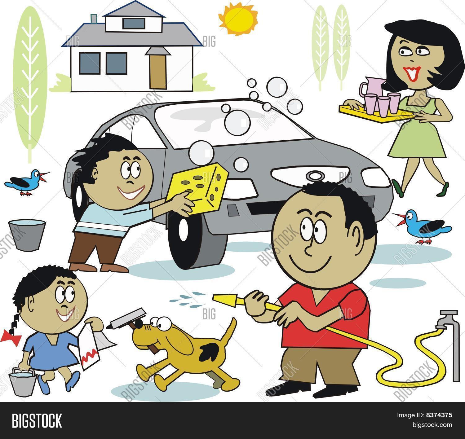 Happy Family Washing Vector & Photo (Free Trial) | Bigstock