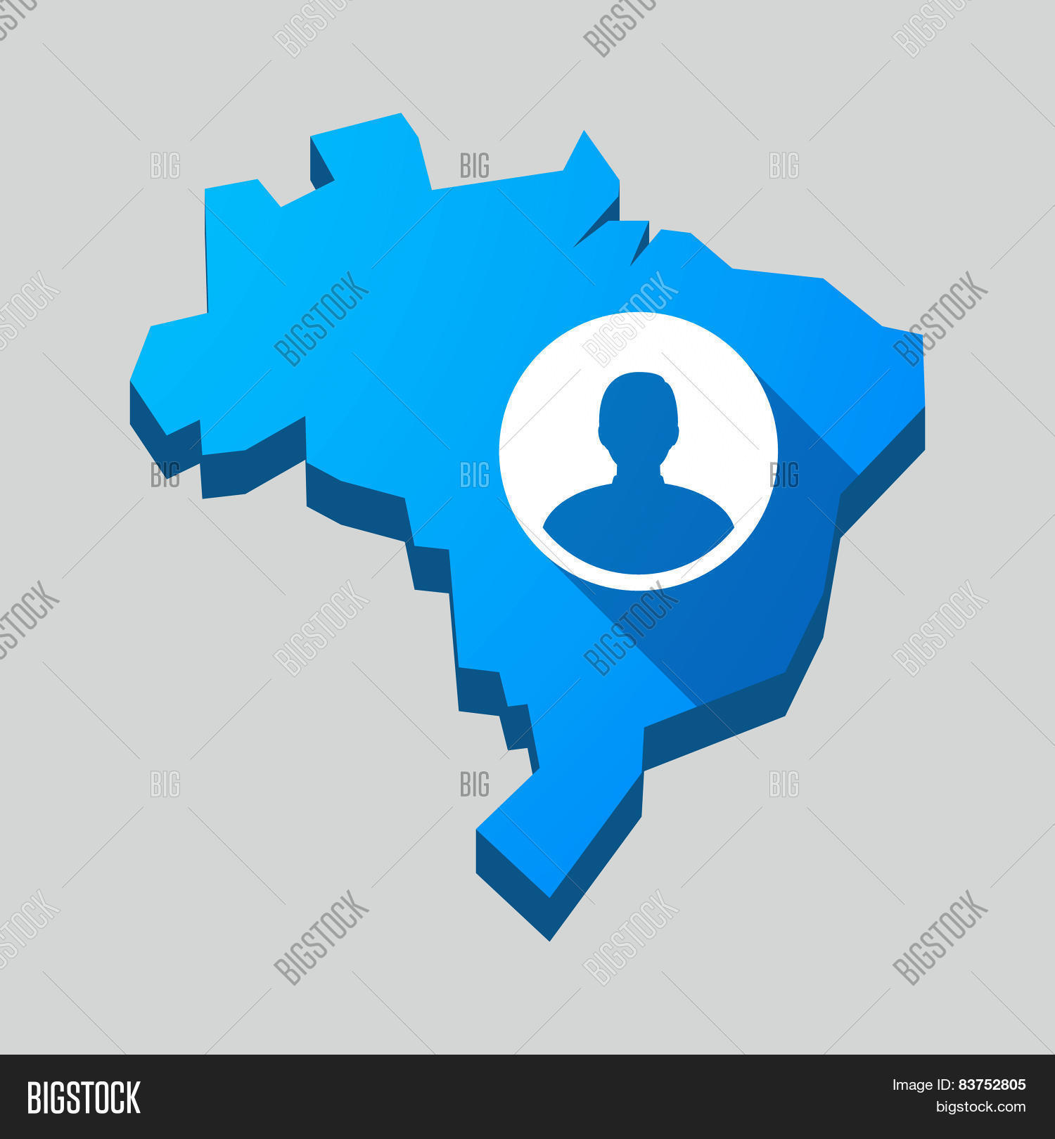 Blue Brazil Map Male Vector & Photo (Free Trial) | Bigstock