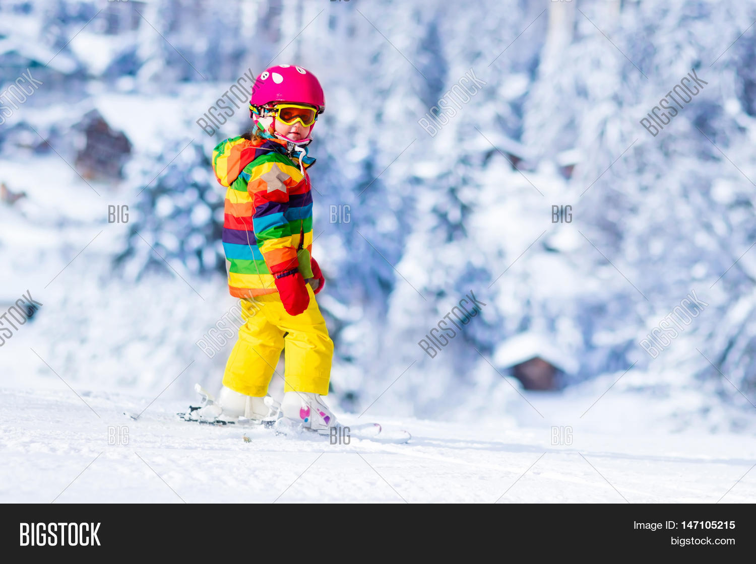 Child Skiing Mountains Image & Photo (Free Trial) | Bigstock