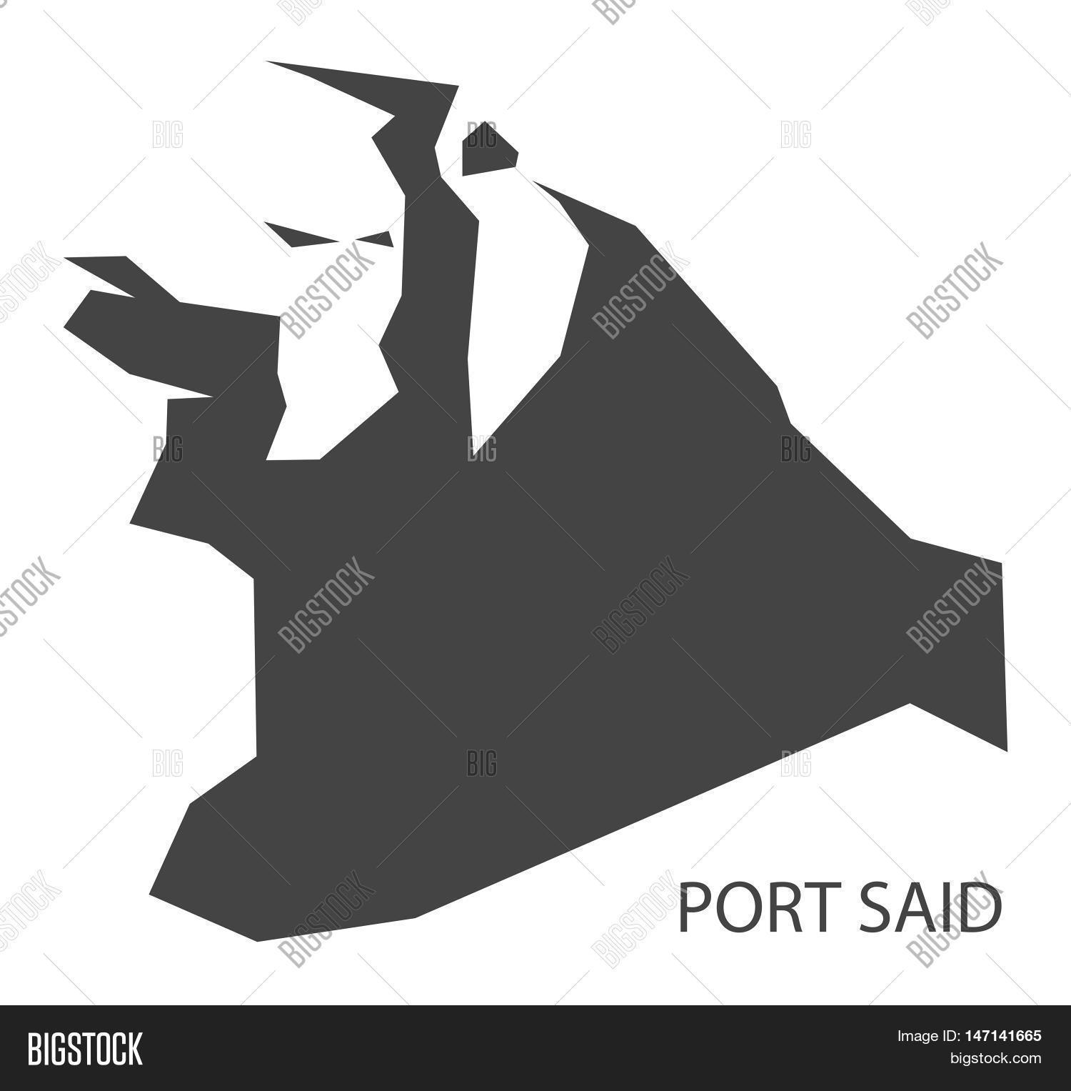 Port Said Egypt Map Vector & Photo (Free Trial) | Bigstock