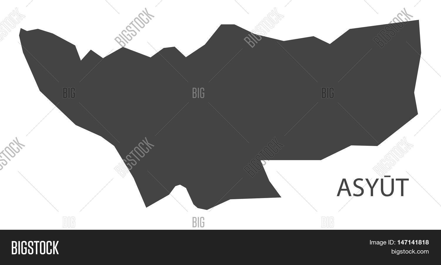Asyut Egypt Map Grey Vector & Photo (Free Trial) | Bigstock