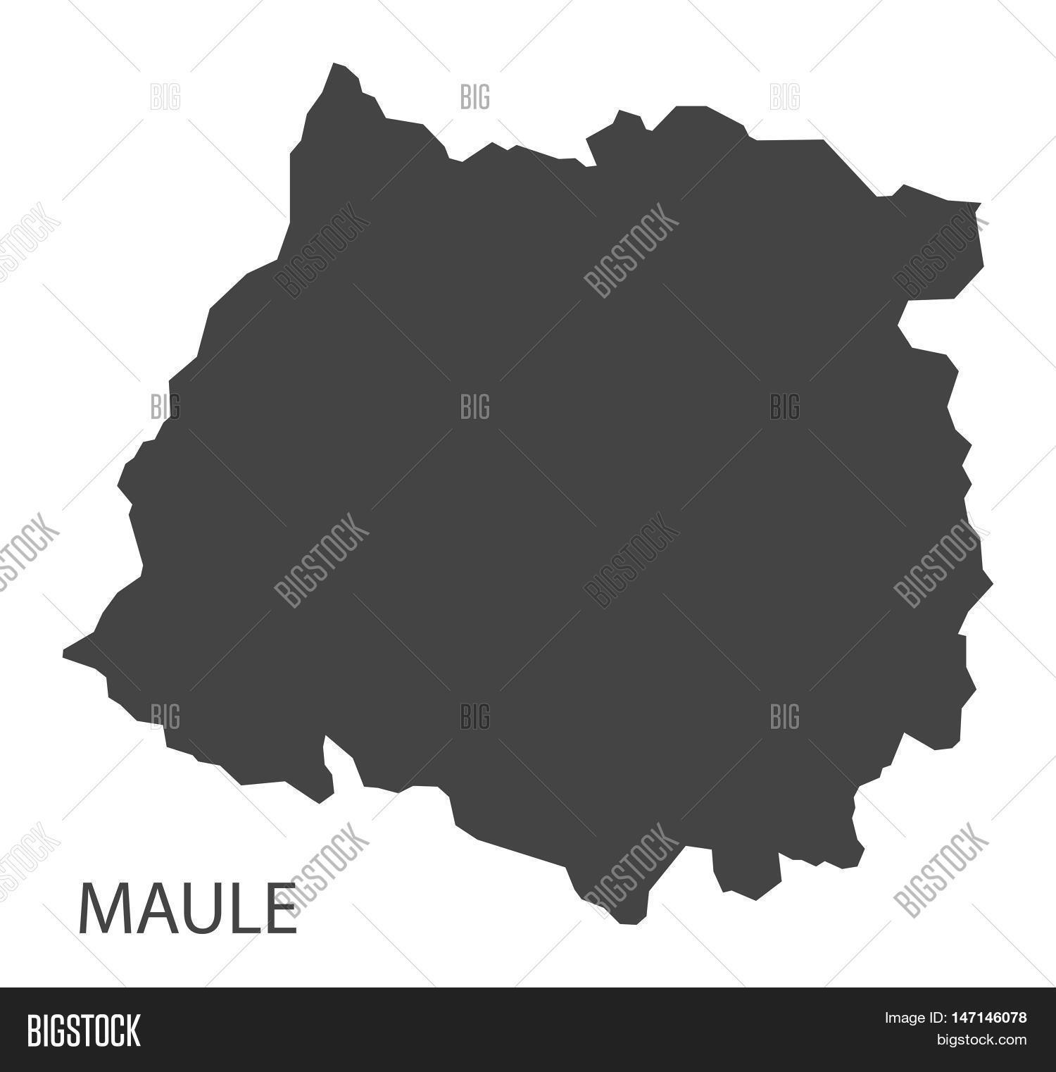 Maule Chile Map Grey Vector & Photo (Free Trial) | Bigstock