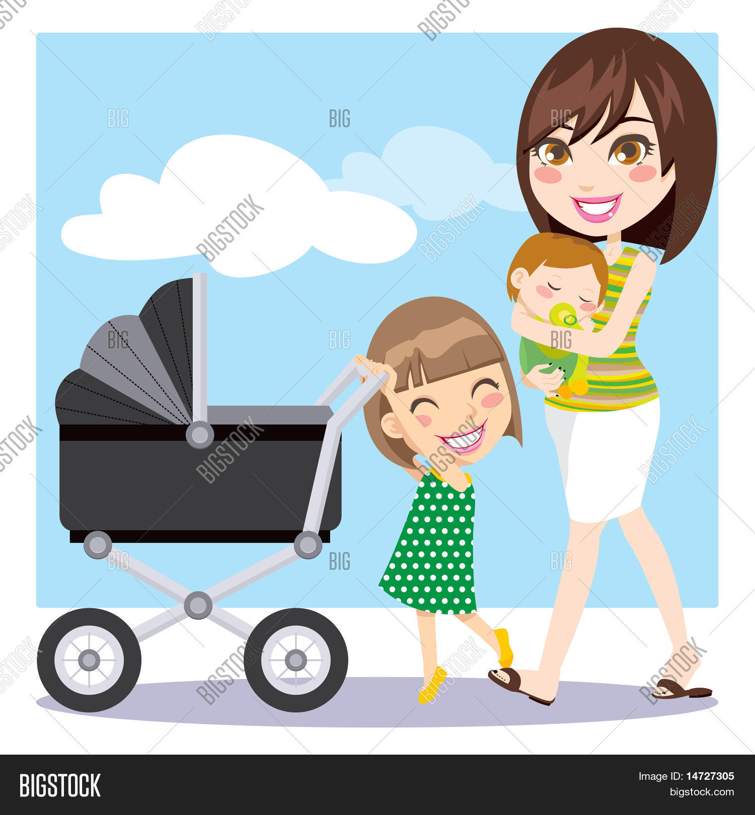 Mother Walking Vector & Photo (Free Trial) | Bigstock