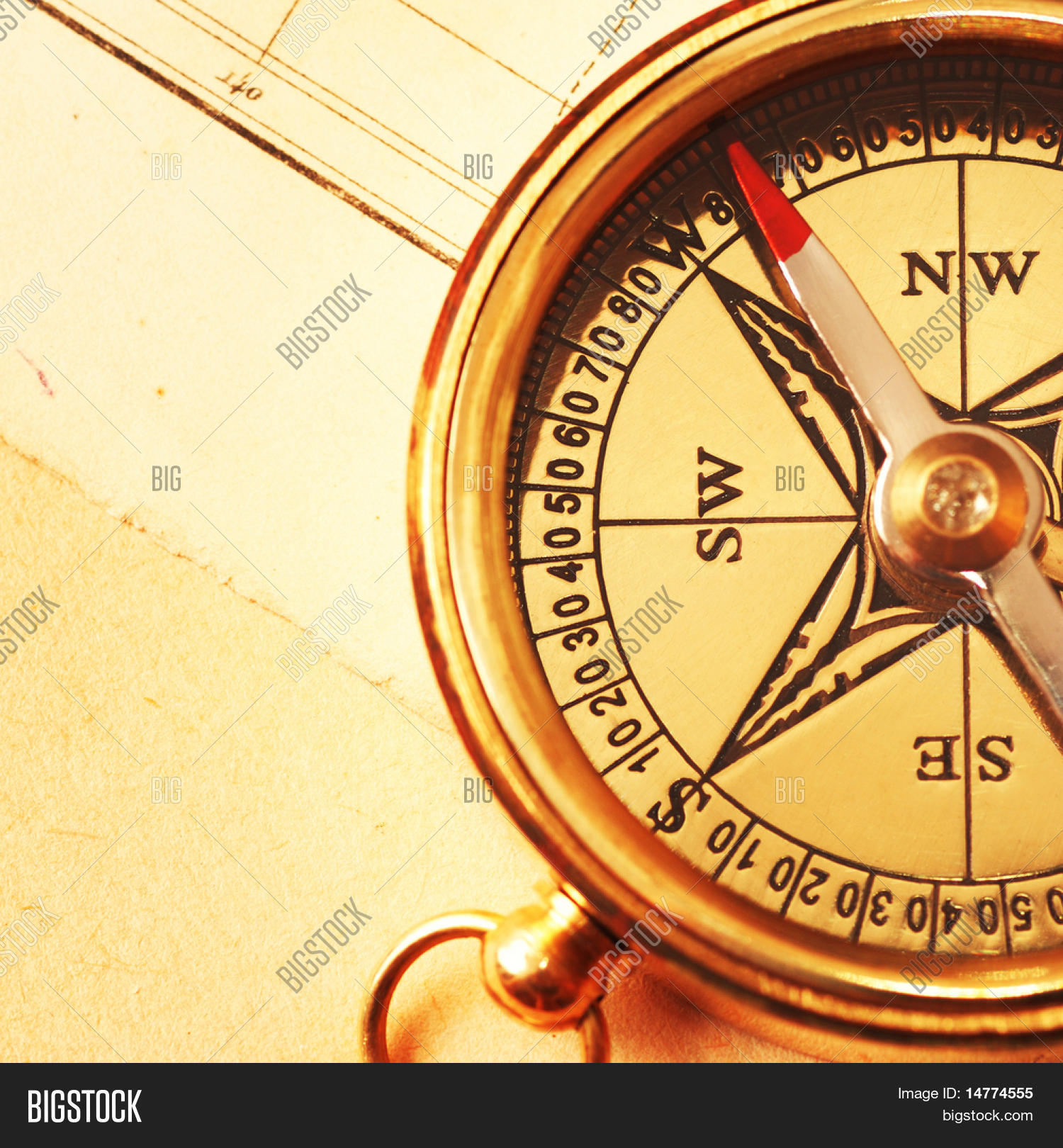 Antique Brass Compass Image & Photo (Free Trial) | Bigstock