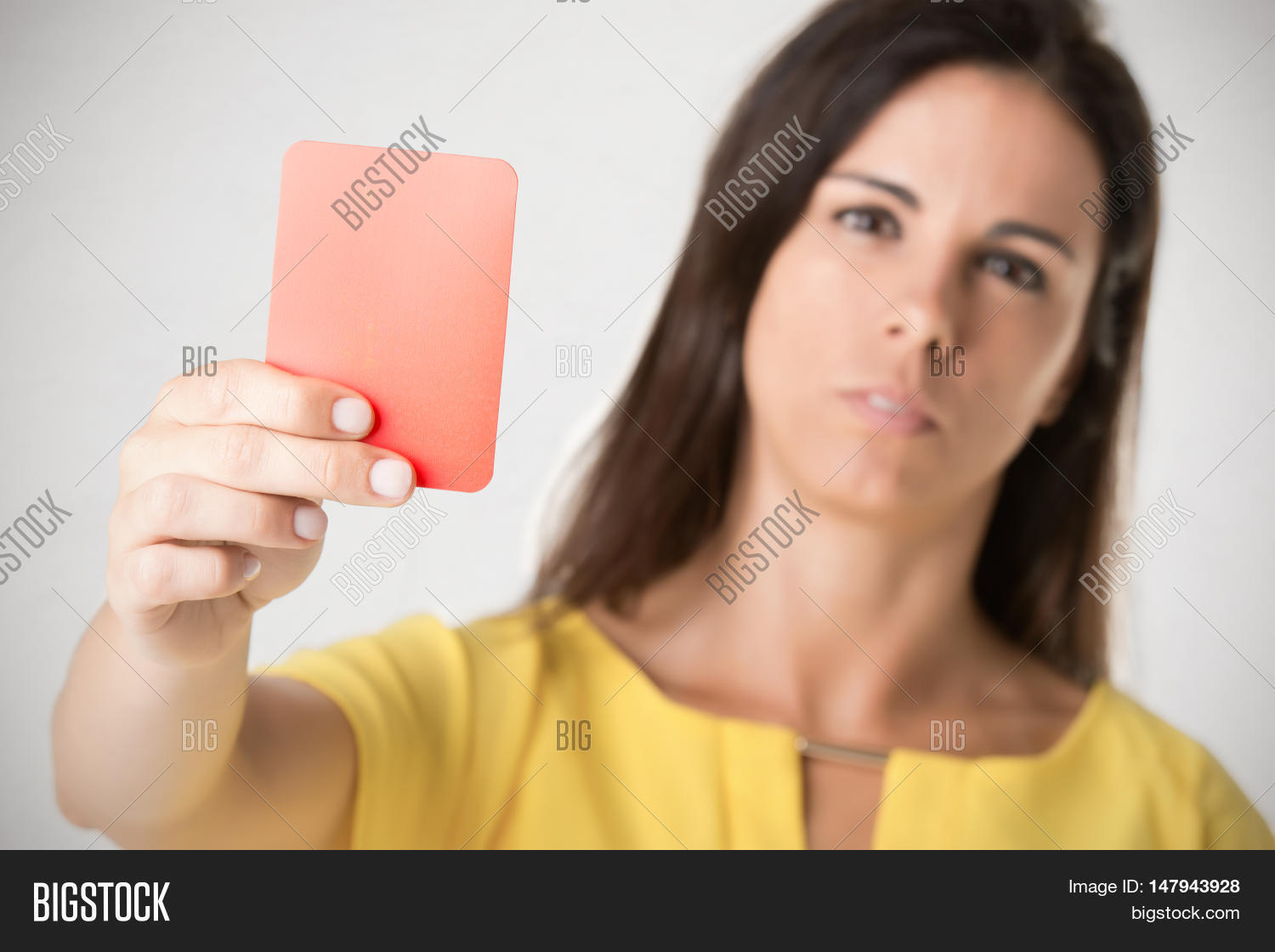Woman Showing Red Card Image & Photo (Free Trial) | Bigstock