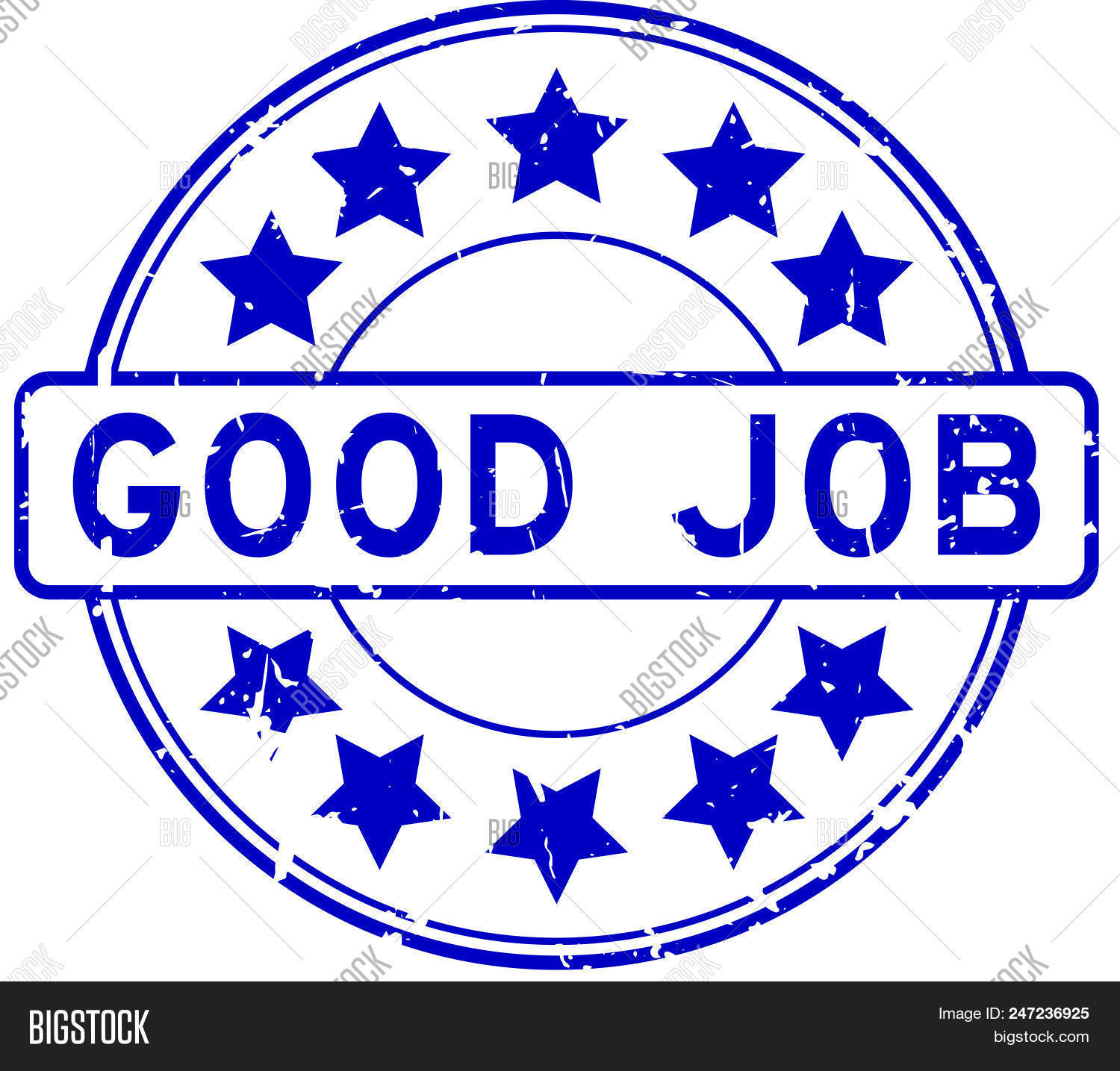 Grunge Blue Good Job Vector & Photo (Free Trial) | Bigstock