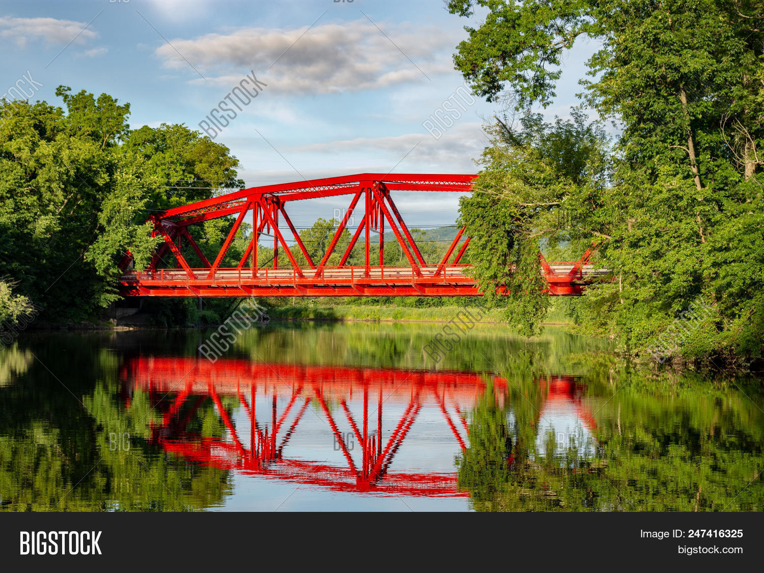 Red Truss Bridge Over Image & Photo (Free Trial) | Bigstock