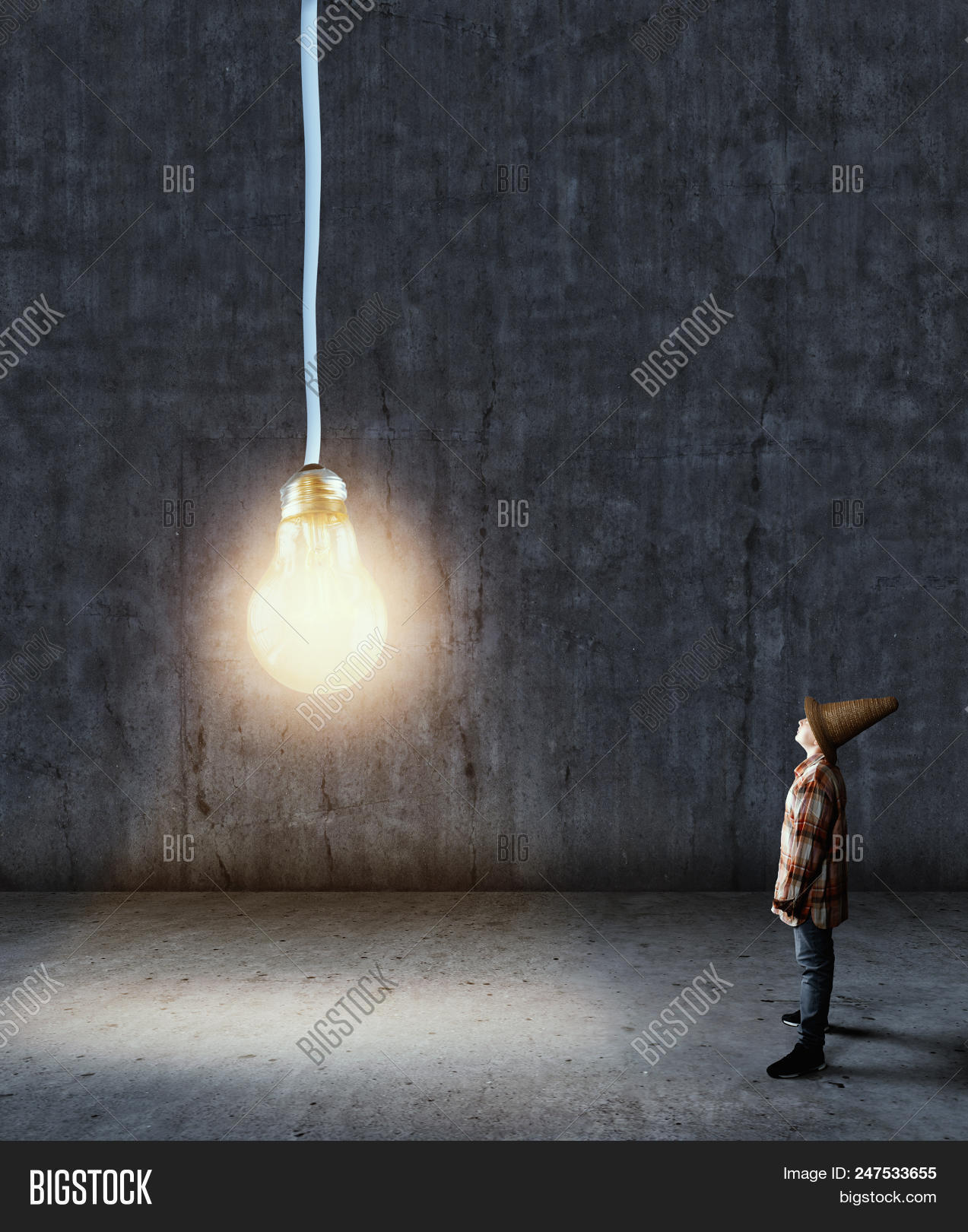 Kid Looking Lightbulb Image & Photo (Free Trial) | Bigstock
