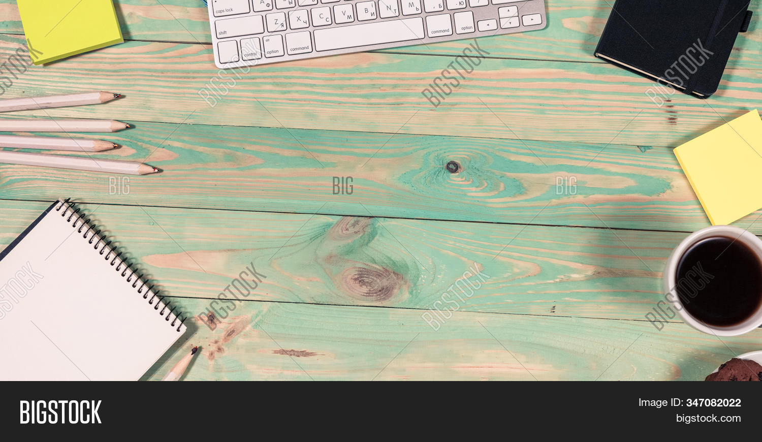 Blue Office Desk Table Image & Photo (Free Trial) | Bigstock