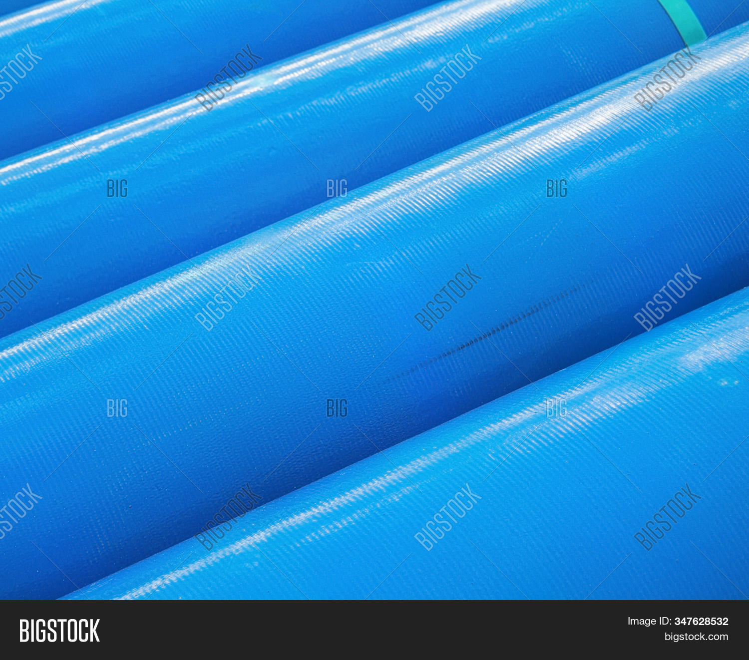 Stack New Blue Pipes ( Image & Photo (Free Trial) | Bigstock