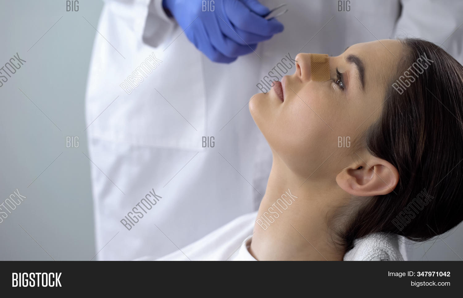 Lady Plaster On Nose, Image & Photo (Free Trial) | Bigstock