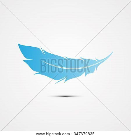Blue Feather Icon Vector & Photo (Free Trial) | Bigstock