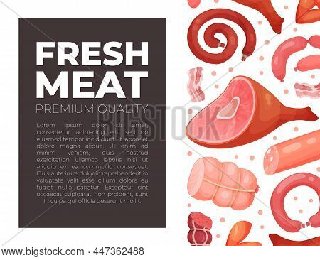 Fresh Meat Card Template. Butchery, Farm Market Advertising, Promotion ...