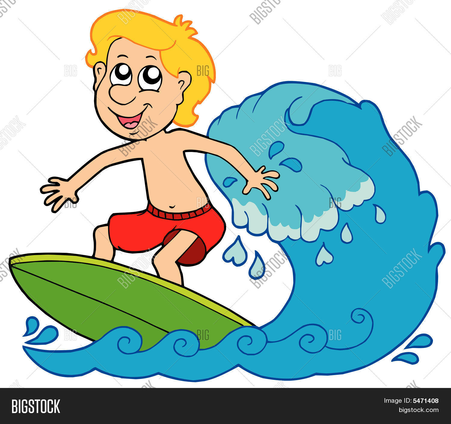 Cartoon Surfer Boy Vector & Photo (Free Trial) | Bigstock