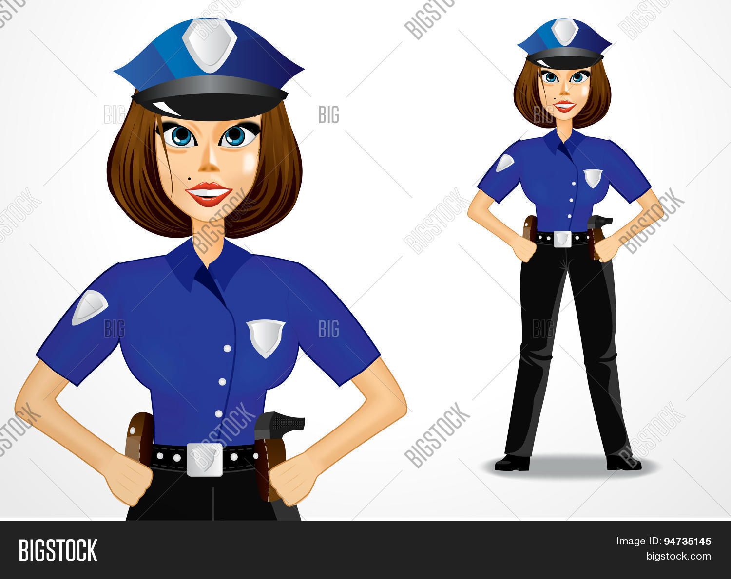 Beautiful Policewoman Vector & Photo (Free Trial) | Bigstock