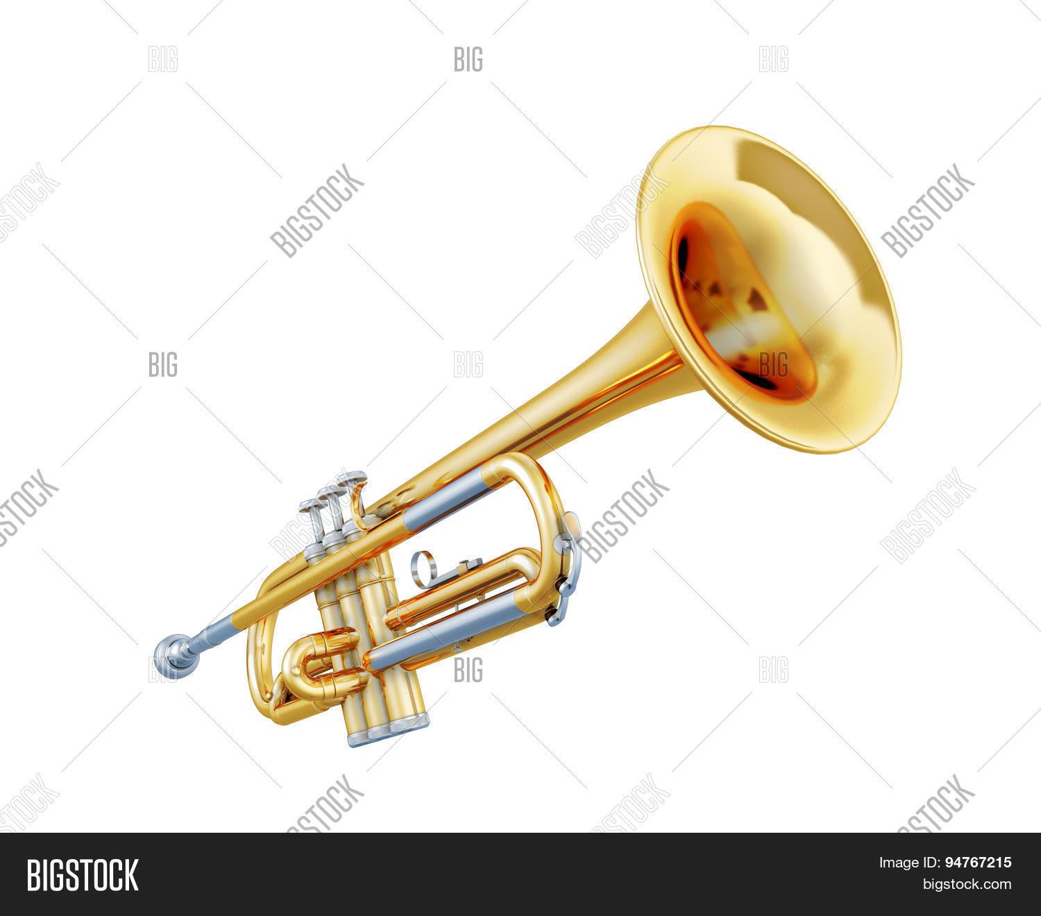 Trumpet Isolated On Image & Photo (Free Trial) | Bigstock