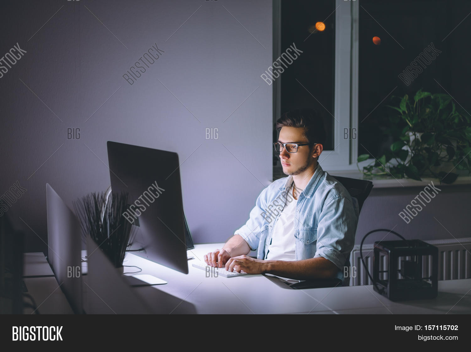 Young Man Working On Image & Photo (Free Trial) | Bigstock