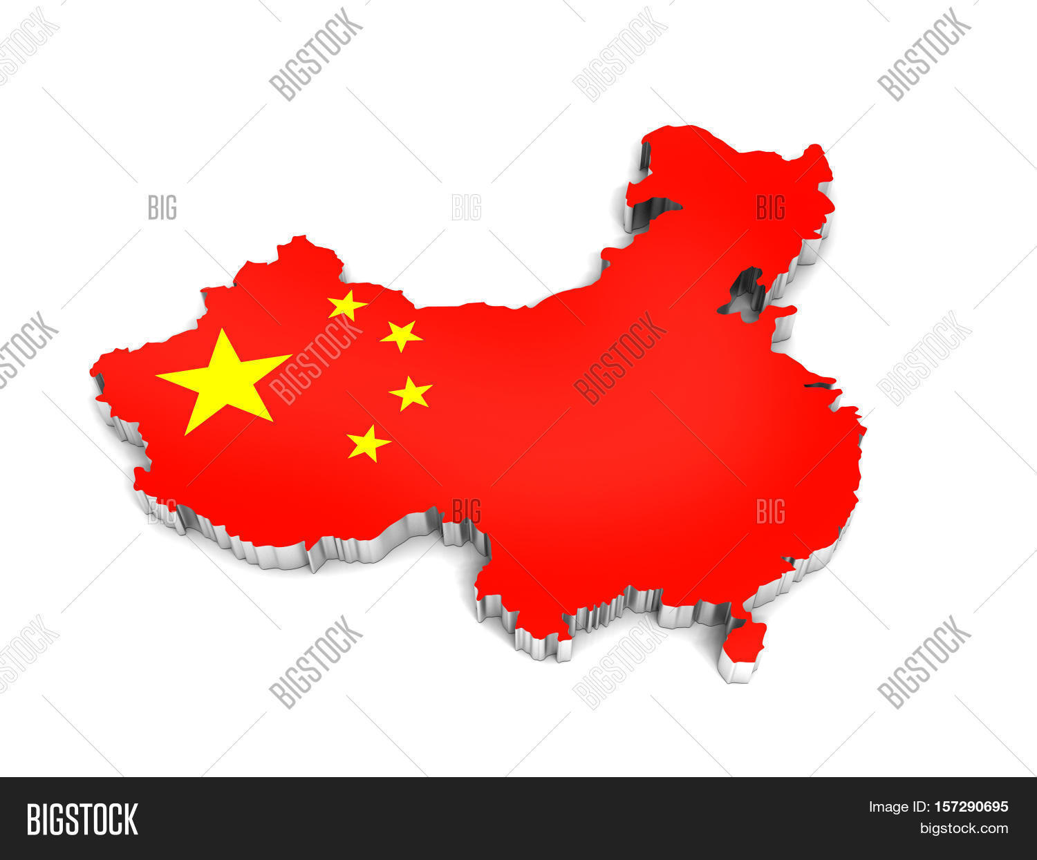 3D Map China On Simple Image & Photo (Free Trial) | Bigstock