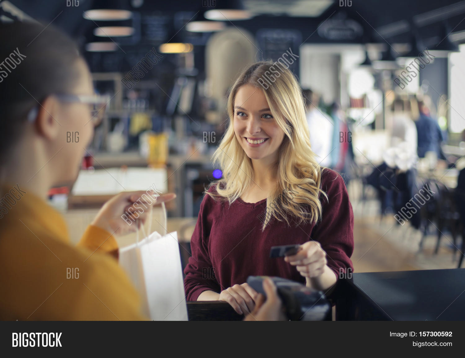 Girl Counter Paying By Image & Photo (Free Trial) | Bigstock