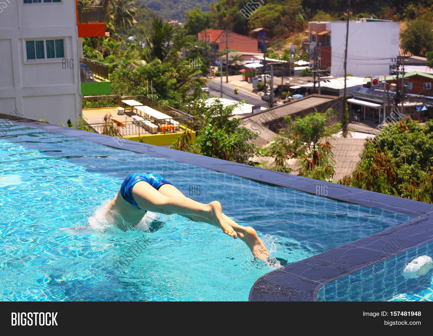 Boy Jumping Head Front Image & Photo (Free Trial) | Bigstock