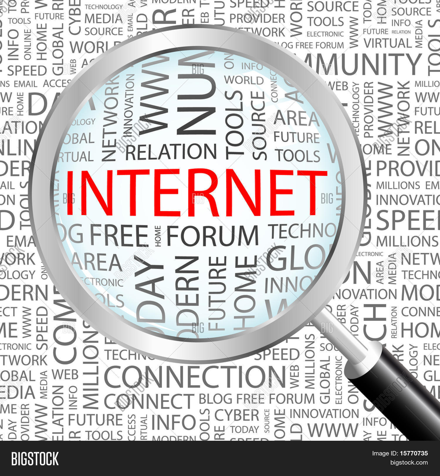 INTERNET. Magnifying Vector & Photo (Free Trial) | Bigstock