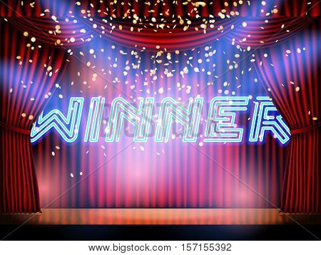 Winner Neon Lettering Vector & Photo (Free Trial) | Bigstock