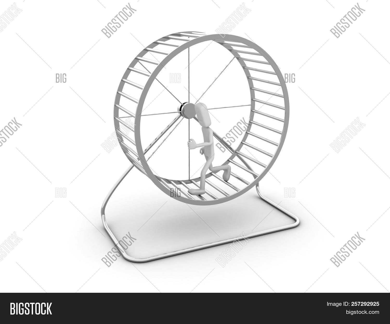 Man Runs Inside Wheel Image & Photo (Free Trial) | Bigstock