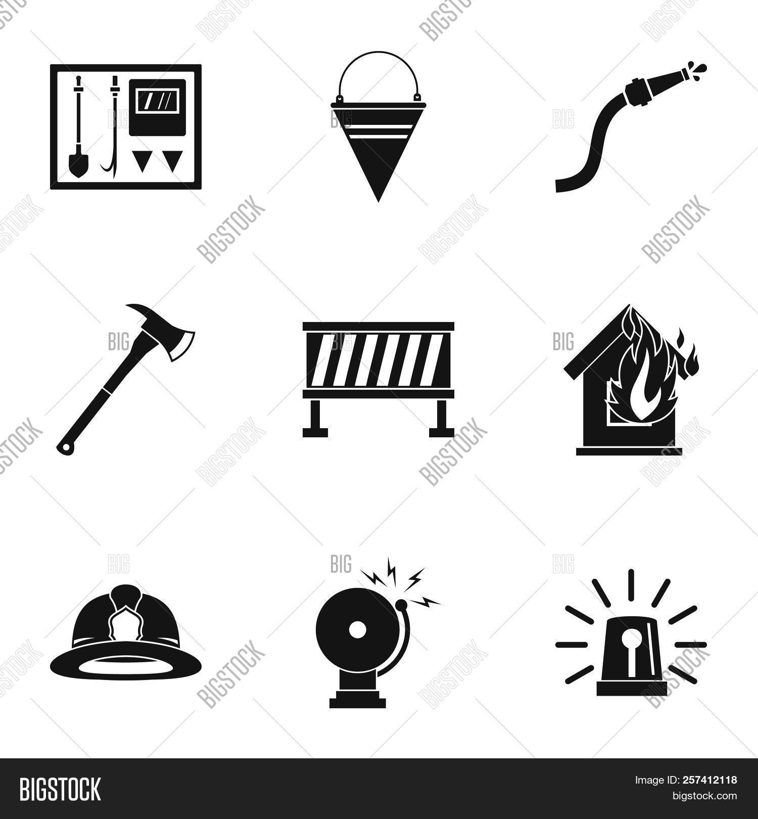 Firefighter Icons Set Image & Photo (Free Trial) | Bigstock