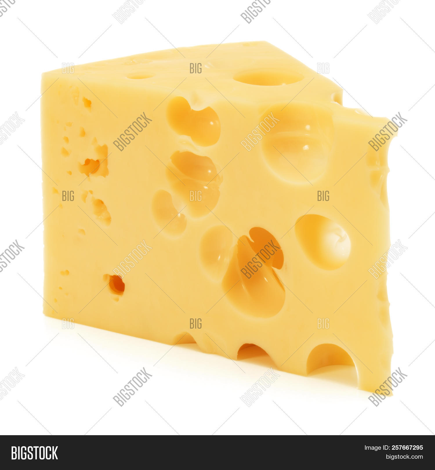 Cheese Block Isolated Image & Photo (Free Trial) | Bigstock