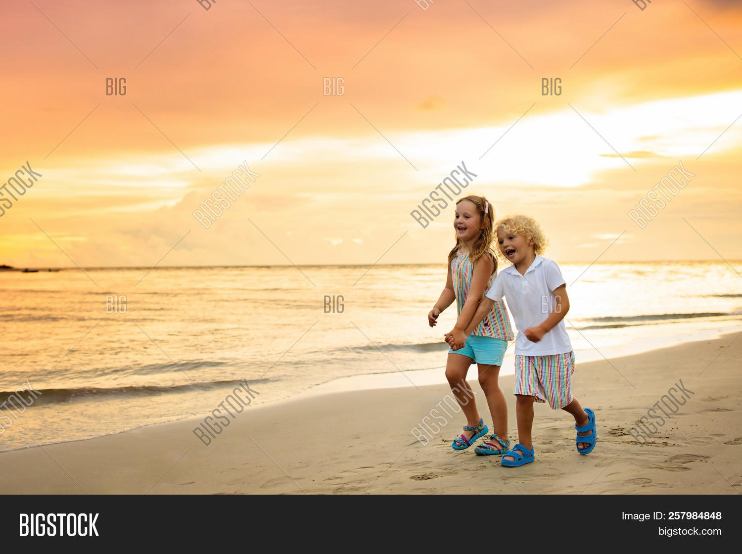 Kids On Tropical Beach Image & Photo (Free Trial) | Bigstock