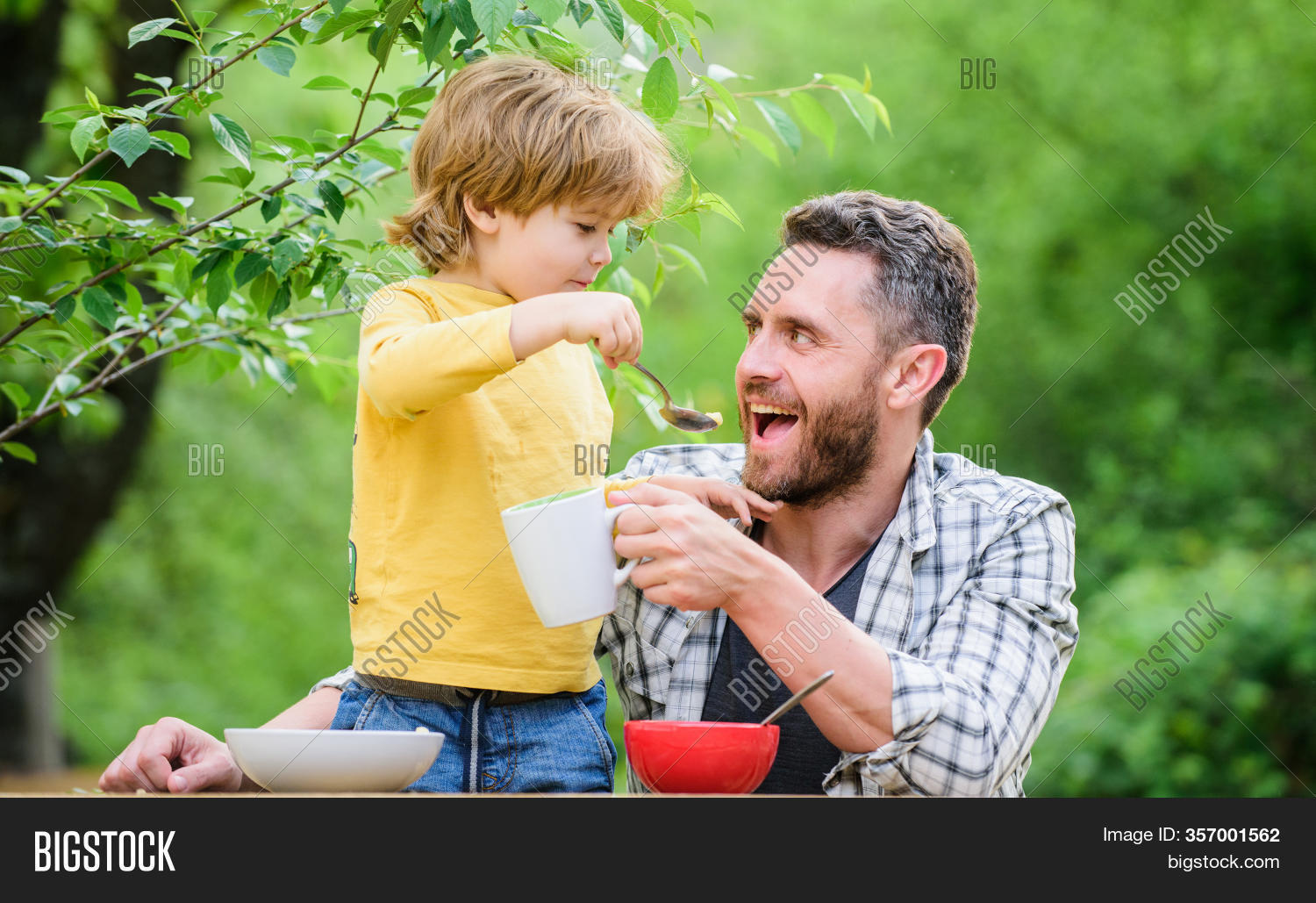 Father Son Eat Food Image & Photo (Free Trial) | Bigstock
