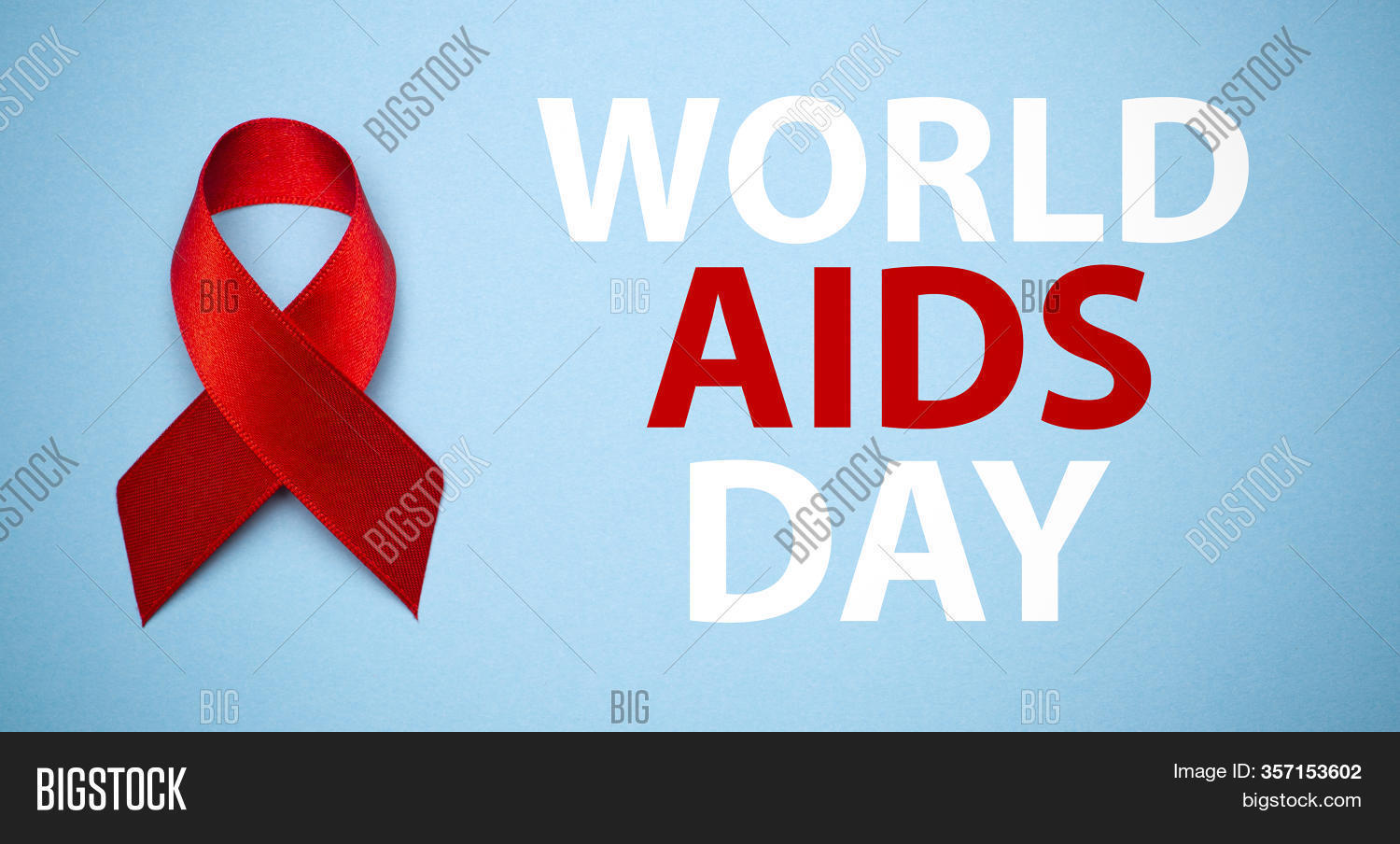 Aids Ribbon On Blue Image & Photo (Free Trial) | Bigstock