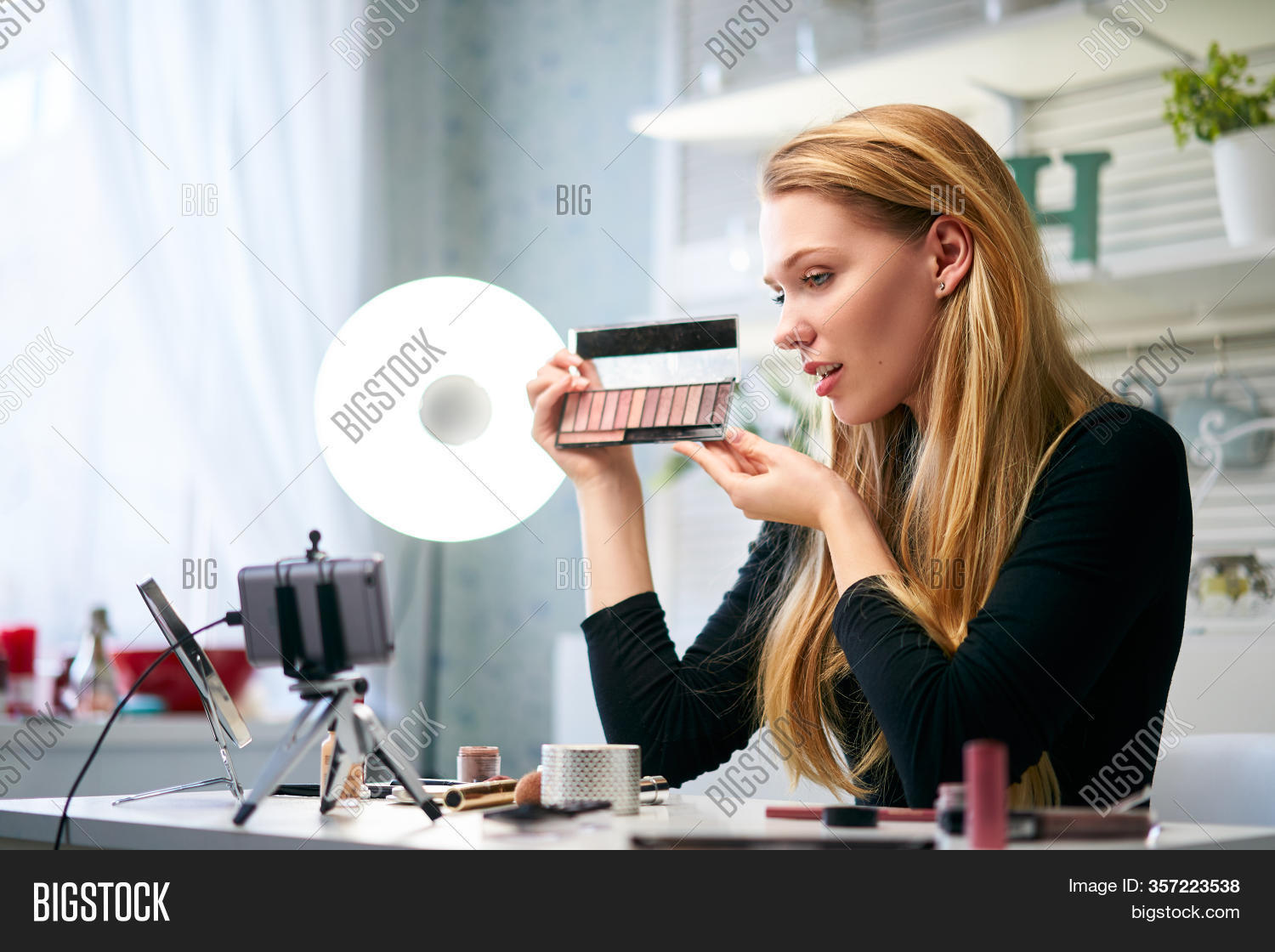 Vlogger Female Showing Image & Photo (Free Trial) | Bigstock